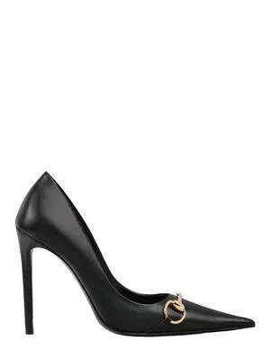 Gucci Leather Pump With Horsebit - Black