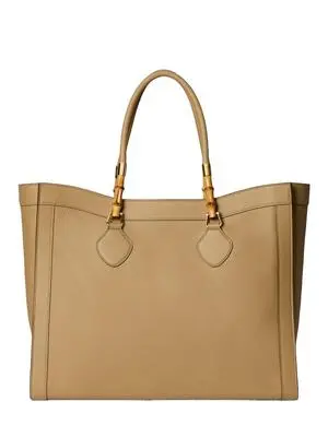 Gucci Large Bamboo Handle Tote Bag - Beige
