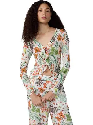 Diane Von Furstenberg Fern Top - Mirage Vine White