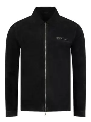 GIORGIO BRATO Zip Suede Jacket - Black