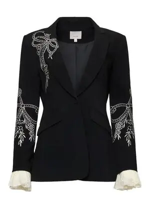 Cinq À Sept Cheyenne Ribbon Detailed Blazer - Black