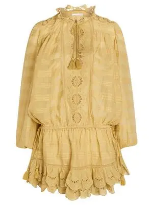 Isabel Marant Étoile Embroidered Cotton Mini Dress - Yellow