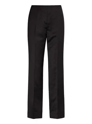 TOTEME Raw-edged Straight-leg Satin Trousers - Black