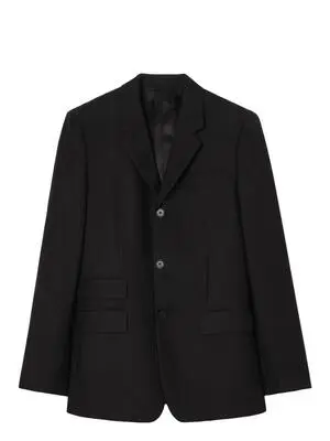 Burberry Striped Wool Mohair Tailored Jacket Black