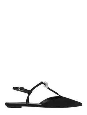 STUART WEITZMAN Suede Slingback Ballet Flats - Black