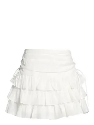 Sandro Mini Ruched Skirt - White