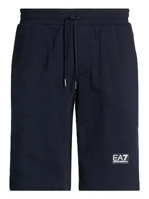 EA7 Cotton French Terry Shorts - Blue
