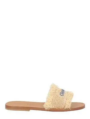 Dsquared2 Slide Sandals With Embroidered Logo - Beige