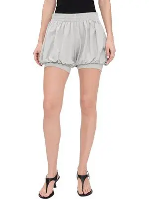 Norma Kamali Boyfriend Bubble Shorts - Light Heather Grey