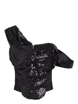 VIVIENNE WESTWOOD Sequin-embellished Mesh Corset Top - Black