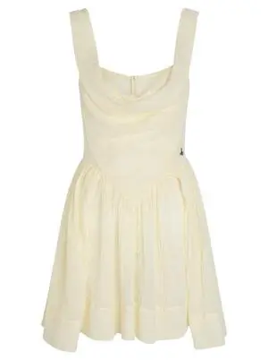 VIVIENNE WESTWOOD Logo-embroidered Cotton Gauze Mini Dress - No Colour