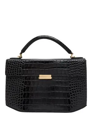 TOTÊME Crocodile-Effect Leather Top Handle Bag