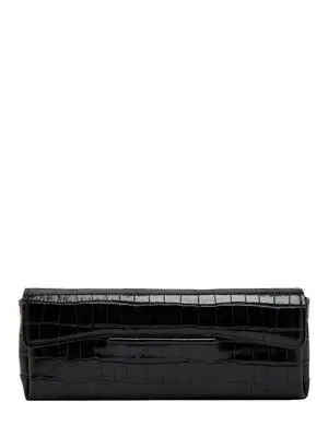 TOTEME Crocodile-effect Leather Clutch - Black