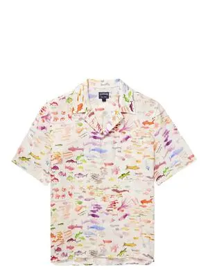 Vilebrequin Vilebrequin - Fabrice Hybert Charli Printed Linen Shirt - Men - Neutrals - M Neutrals