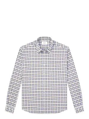 Nn07 Deon 50037 Checked Organic Cotton Shirt - Blue