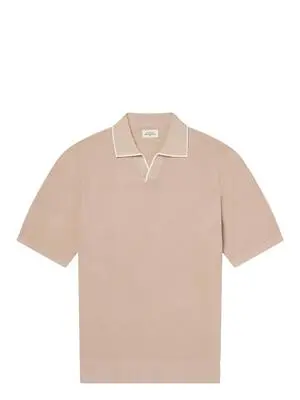 Hartford Open-collar Cotton-piqué Polo Shirt - Neutrals