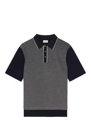 Hartford Jacquard-knit Cotton Polo Shirt - Blue