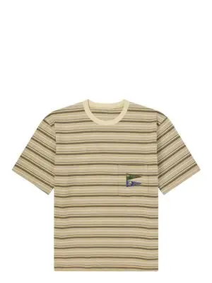 Kapital Logo-appliquéd Striped Cotton-jersey T-shirt - Neutrals