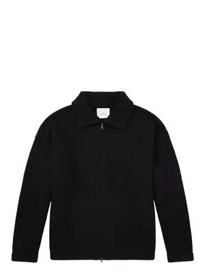 THE ELDER STATESMAN Hunter Cashmere Zip-up Sweater - Black