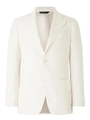 SAMAN AMEL Linen Suit Jacket - Neutrals