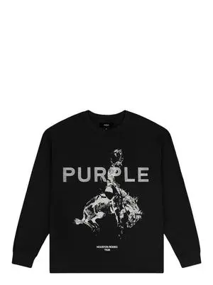 PURPLE BRAND Houston Rodeo Long-sleeve Riding T-shirt - Black