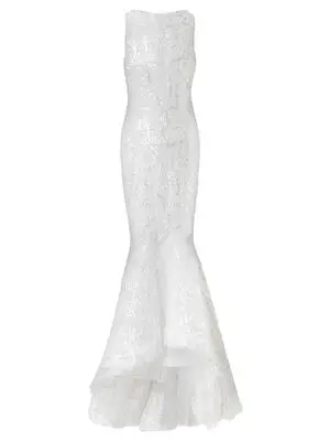 LA FUORI Crescent Moonveil Strapless Midi Dress - White