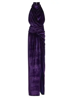 ATELIER PRABAL GURUNG Draped Halter Gown - Purple
