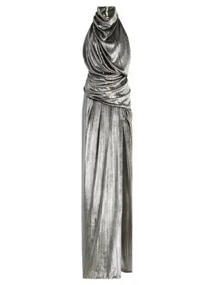 ATELIER PRABAL GURUNG Draped Halter Gown - Silver