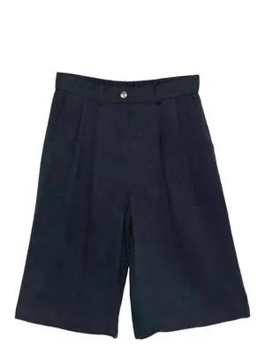 Maje Pleated Bermuda Shorts - Blue