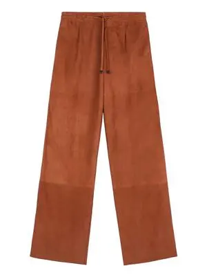 TOD'S Pashmy Suede Relaxed-Fit Pants Orange