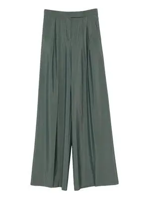 Max Mara Wool Wide-leg Trousers - Green