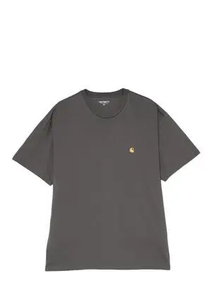 Carhartt Work In Progress Carhartt WIP Logo Cotton Polo Shirt Grey
