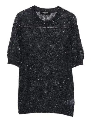 Fabiana Filippi Openwork T-shirt - Blue