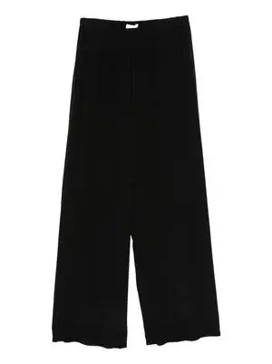 ALYSI Silk Wide-Leg Trousers Black