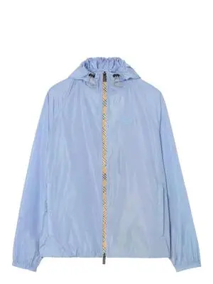 Burberry Checker-tape Nylon Hooded Jacket - Blue