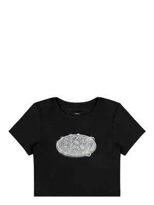 PURPLE BRAND Buckle-print T-shirt - Black