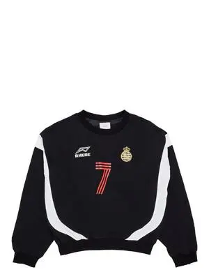 Rhude Lago Soccer Jersey Crewneck - Black