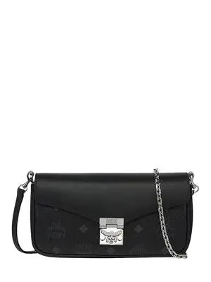 Mcm Tracy Vi Leather Mix Mini Crossbody Bag - Black