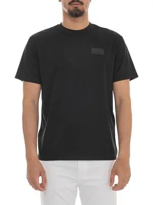 EA7 Cotton T-shirt With Logo - Black