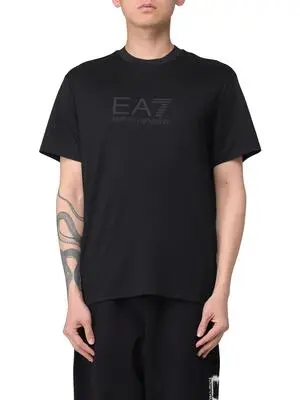 EA7 Cotton T-shirt With Logo - Black