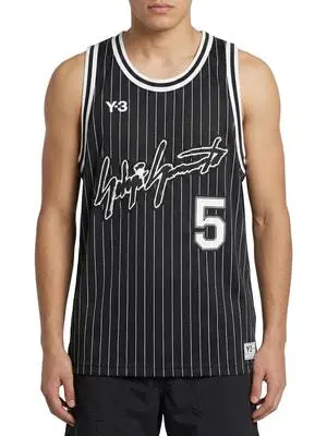 Y3 Sleeveless Jersey With Striped Pattern - Black