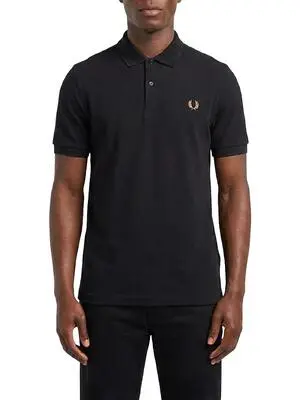 Fred Perry Cotton Polo Shirt With Logo Black
