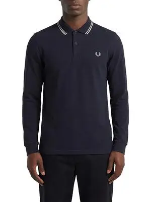 Fred Perry Cotton Polo Shirt With Logo - Navy