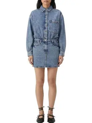 Patrizia Pepe Denim Shirt Dress - Blue