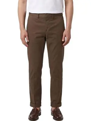 FAY Slim Fit Stretch Cotton Trousers - Brown