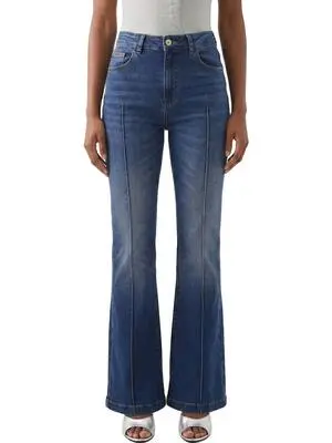 Patrizia Pepe Stretch Denim Flared Jeans - Blue