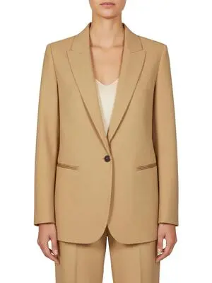 FORTE_FORTE Tailored Jacket Beige