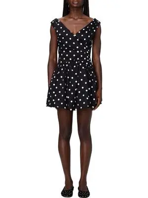 SELF-PORTRAIT Polka Dot Dress - Black