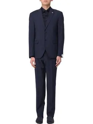 MANUEL RITZ Single-breasted Suit In Wool Blend - Blue