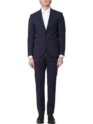 MANUEL RITZ Single-breasted Suit In Wool Blend Blue 1